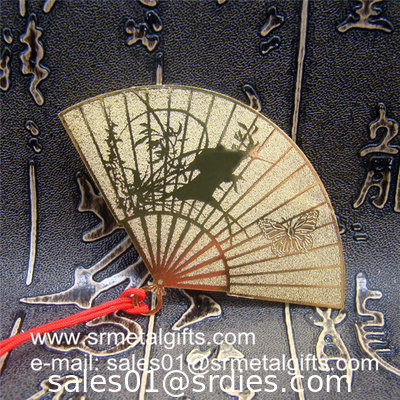 Gold Sandblast Leaf Petiole Metal Etched Bookmarks For Page Marker supplier