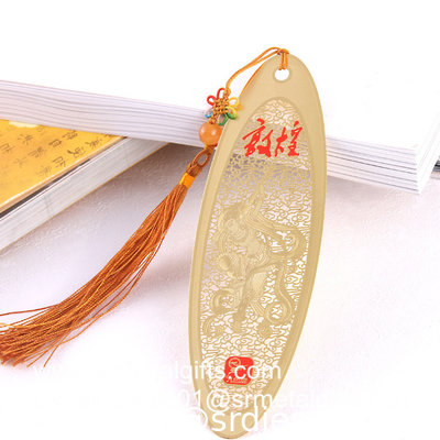 Gold Sandblast Leaf Petiole Metal Etched Bookmarks For Page Marker supplier