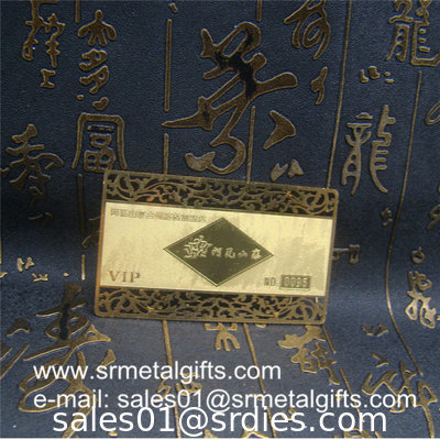 Etching steel VIP member cards, Custom photo etching metal name cards supplier