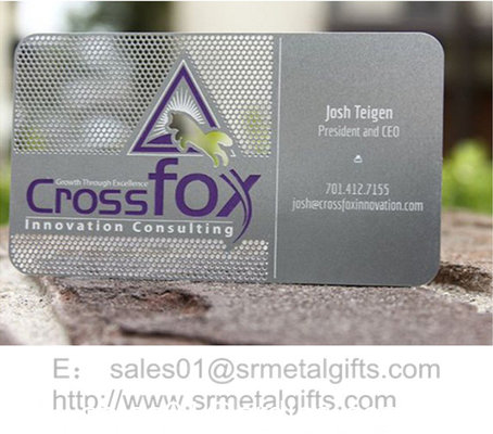 Etching steel VIP member cards, Custom photo etching metal name cards supplier