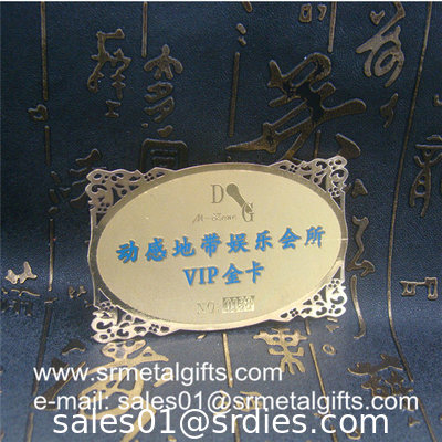 Chemical etching metal member card with color fill, Chinese bookmarks metal supplier
