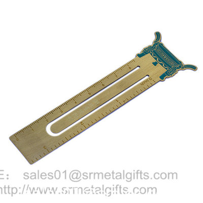 Photographic etching brass ruler bookmarks, custom steel ruler bookmarks supplier