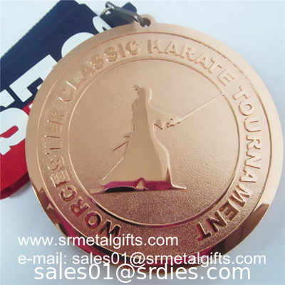 Functional Metal Wine Bottle Stopper Medal With Colour filled and V neck ribbon supplier