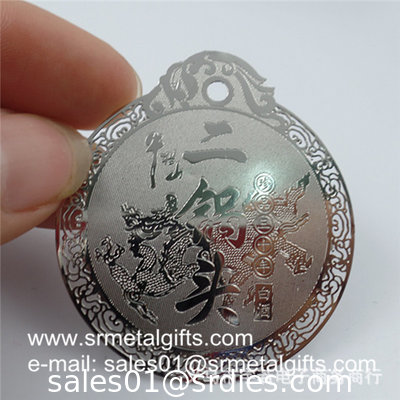 Silver engraved hollow out metal bookmarks by etching process, etched steel bookmarks supplier