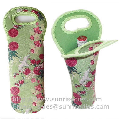 4.5mm Thick Insulated Neoprene Wine Bottle Cooler Tote Carrier in 1x750ml pack supplier