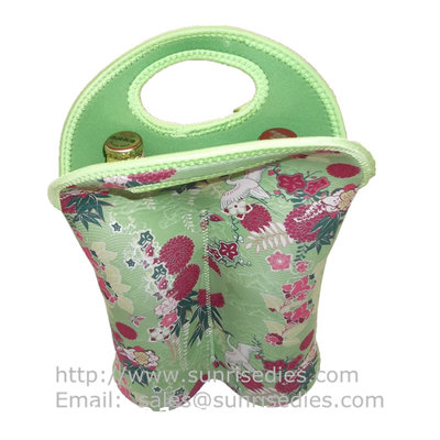 4.5mm Thick Insulated Neoprene Wine Bottle Cooler Tote Carrier in 1x750ml pack supplier