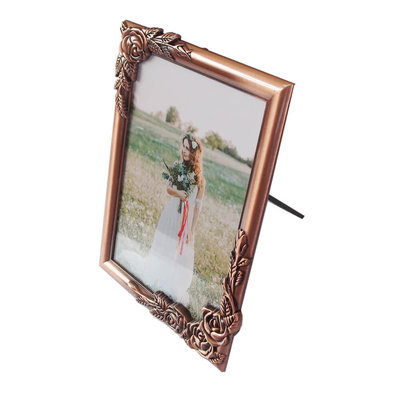 Metal emboss Rose Adorned Picture Frame 5x7 inch, Classic Floral Design Vintage Sturdy Alloy Photo Frames supplier