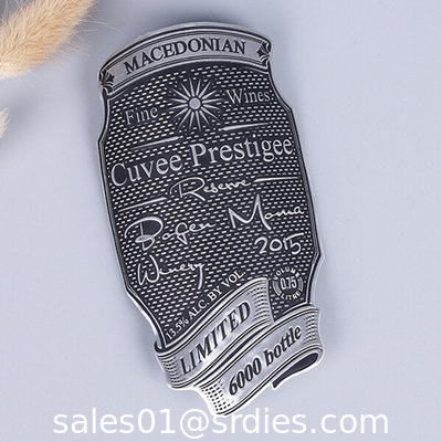 Semi-circular metal red wine bottle label maker and manufacturer supplier