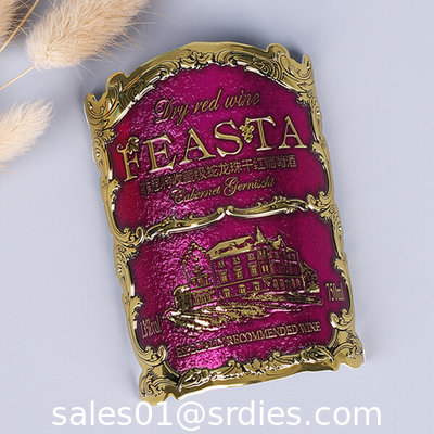 Arch shaped metal red wine bottle labels and tags China supplier supplier