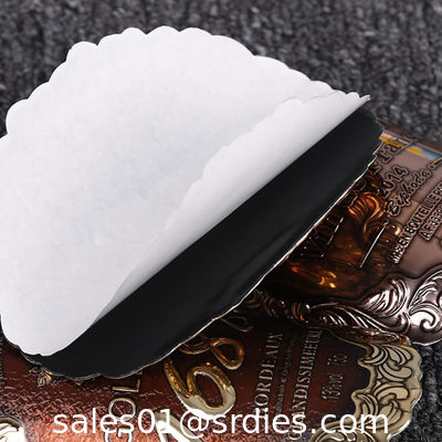 Arch shaped metal red wine bottle labels and tags China supplier supplier