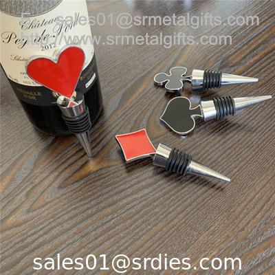 Enamel Top Metal Alloy Wine Bottle Stopper with Rubber Band China Factory supplier