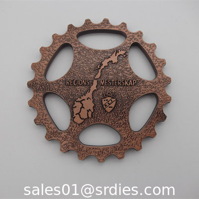 Antique gold plated metal boating club medals manufacturer from China supplier