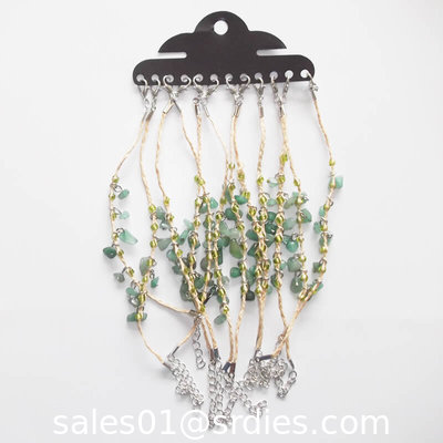 Wholesale Gem Stone Amethyst Charm Bracelet Adjustable 7.8", Natural Crystal Quartz string bracelet for girls. supplier