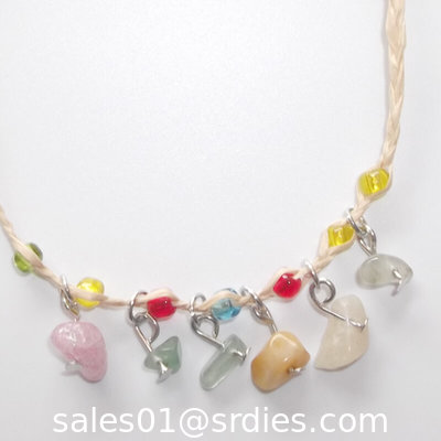 Multicolor Semi-gemstone Charms Bracelet Waxed Cotton Cord Adjustable 7.8", Natural Stones string bracelets wholesale supplier