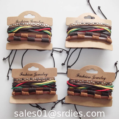 Handmade Genuine Leather Bracelets, Fashion Multilayer Leather Adjustable Wristband Bangle with Multicolor Cords supplier