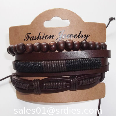 Handmade Genuine Leather Bracelets, Fashion Multilayer Leather Adjustable Wristband Bangle with Multicolor Cords supplier