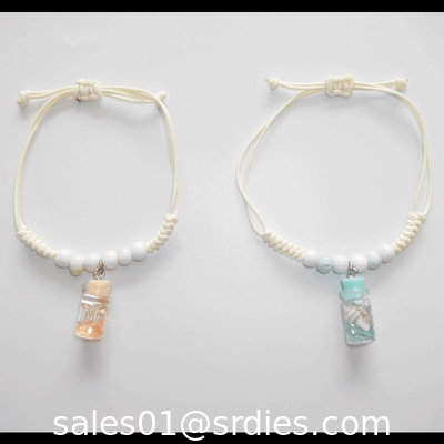 Clear Resin Conch Shell Drift Bottle Pendant bracelet with 8 inch Wax Cord Adjustable supplier