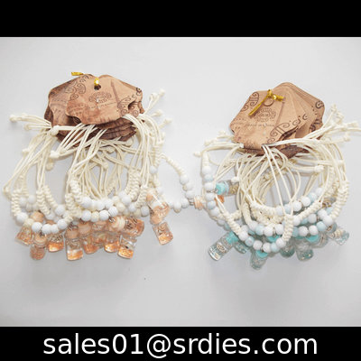 Clear Resin Conch Shell Drift Bottle Pendant bracelet with 8 inch Wax Cord Adjustable supplier