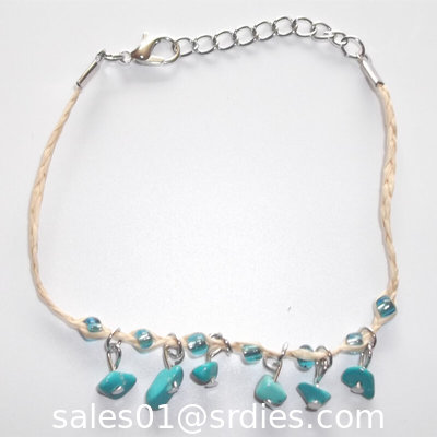 Hand woven Turquoise String Bracelets Wholesale, Retro Fashion Woven turquoise Charm Pendants Strand Bracelets supplier