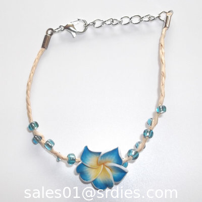 Polymer Clay Flower Hand Woven Wristbands Bracelet with Wax Cotton Hemp Cords Wholesale supplier