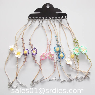 Polymer Clay Flower Hand Woven Wristbands Bracelet with Wax Cotton Hemp Cords Wholesale supplier