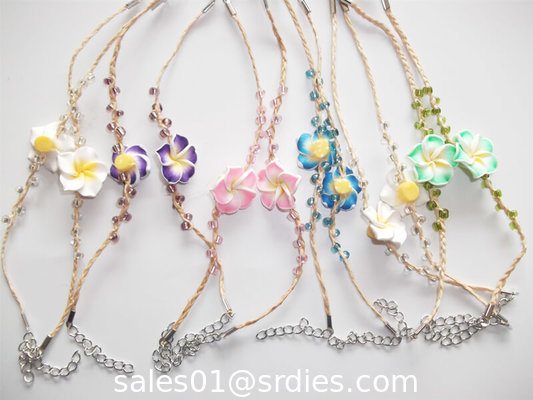 Polymer Clay Flower Hand Woven Wristbands Bracelet with Wax Cotton Hemp Cords Wholesale supplier