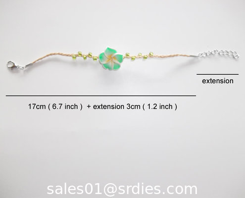 Polymer Clay Flower Hand Woven Wristbands Bracelet with Wax Cotton Hemp Cords Wholesale supplier