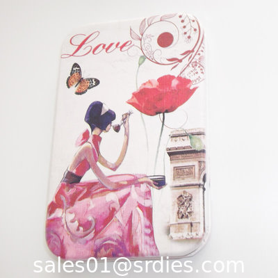 Printed PU Leather Metal Compact Mirror Wholesale, Double-Sided Travel Makeup Mirror with 3X Magnifying Mirror supplier