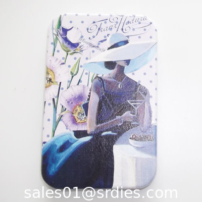 Rectangle Metal Pocket Mirror Compacts Wholesale, Double-Sided Mirror with 1x/3x Magnification supplier