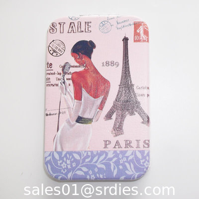 Rectangle Metal Pocket Mirror Compacts Wholesale, Double-Sided Mirror with 1x/3x Magnification supplier