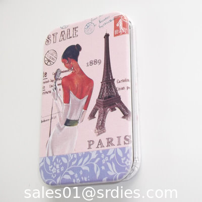 Rectangle Metal Pocket Mirror Compacts Wholesale, Double-Sided Mirror with 1x/3x Magnification supplier