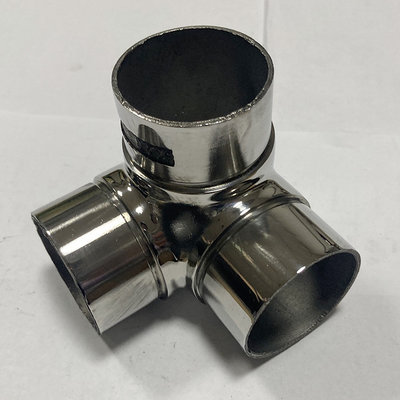 Balustrade Handrail Stainless Steel 3-Way Round Tube Elbow Stair Railing Fittings