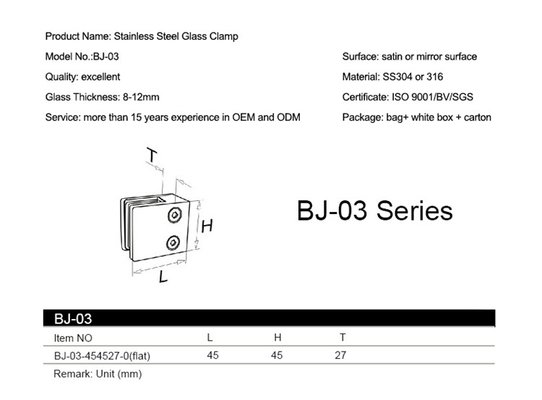 Hot selling square glass clip