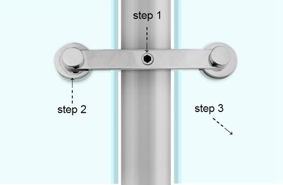 Flat rod type double hanging glass clip can be customized according to the size you need