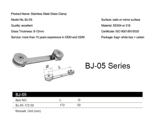 Flat rod type double hanging glass clip can be customized according to the size you need