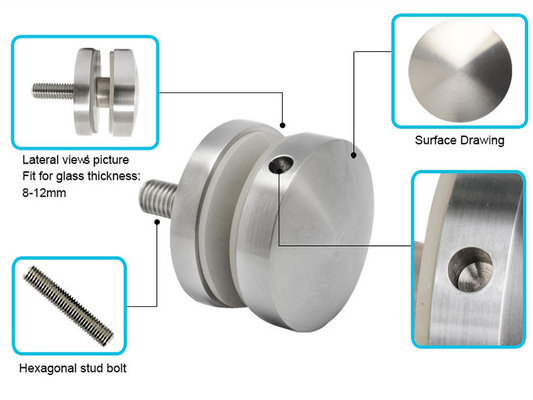 Hot selling round glass clip is easy to install and can be customized