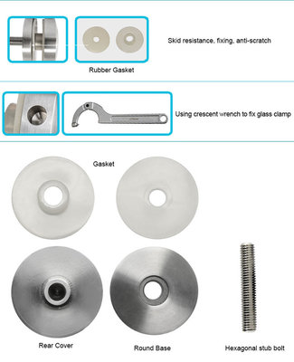 Hot selling round glass clip is easy to install and can be customized