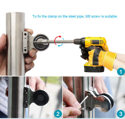 Hot selling round curved glass clamp is easy to install