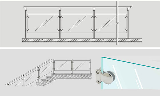 Hot selling round curved glass clamp is easy to install