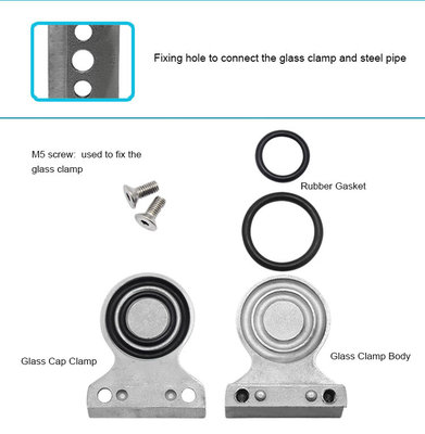Hot selling round curved glass clamp is easy to install