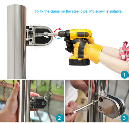 Hot selling D-shaped glass clip is easy to install