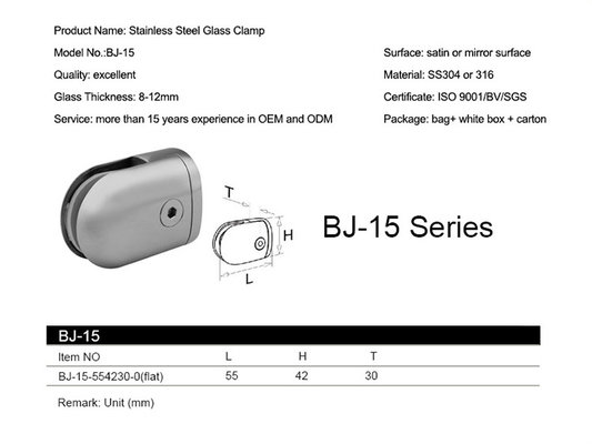 Hot selling oval glass clip, quick installation, good quality and low price