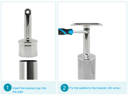 Hot selling stainless steel handrail accessories movable bracket can be customized size
