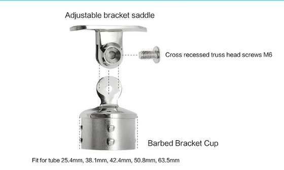Hot Selling stainless steel handrail accessories movable bracket staircase pillar pipe support