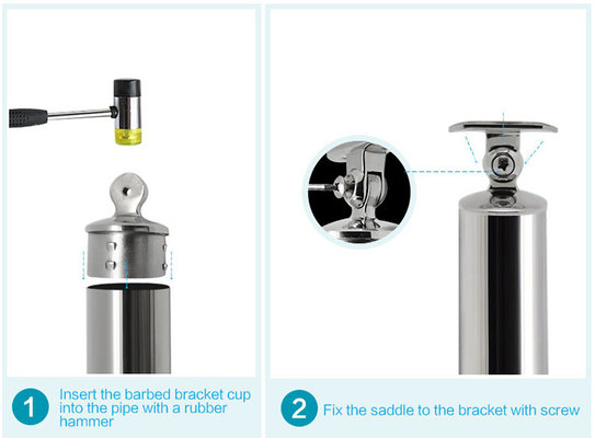 Hot Selling stainless steel handrail accessories movable bracket staircase pillar pipe support