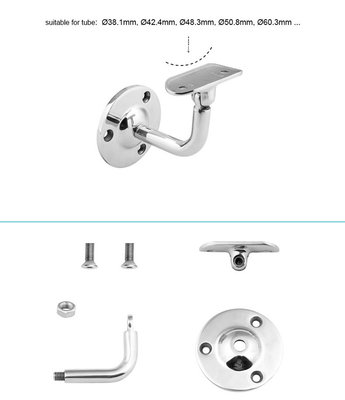 Hot selling stainless steel handrail accessories movable bracket can be customized size
