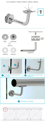 Hot selling stainless steel handrail accessories movable bracket can be customized size