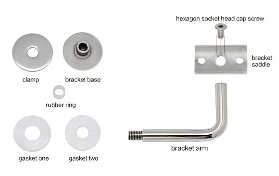 Hot selling stainless steel handrail accessories movable bracket can be customized size