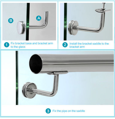 Hot selling stainless steel handrail accessories movable bracket can be customized size