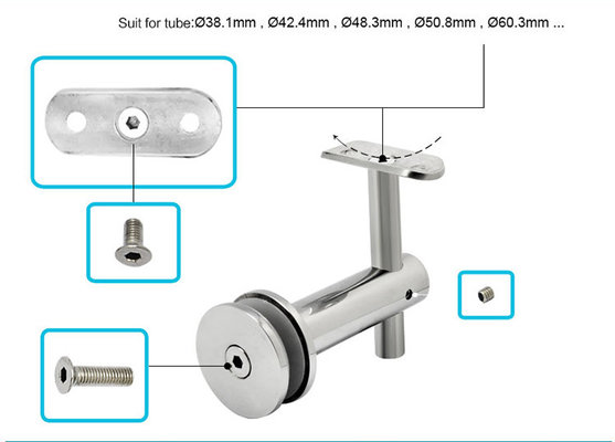 Stainless Steel Glass Clamp Adjustable Handrail Tube Bracket Glass Balcony Hardware Fittings